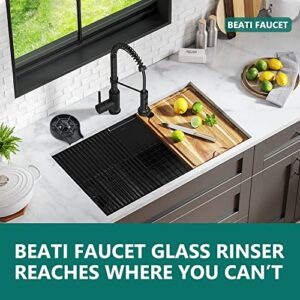 Beati Faucet Glass Rinser for Kitchen Sinks,Cup Baby Bottles Washer Cleaner,Kitchen Sink Accessories,Wet Bar Matte Black