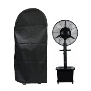 j&c fan cover misting fan cover waterproof spray cooling fan cover industrial fan dust cover outdoor water misting fan covers patio water tank fans case heavy duty black dustproof large black (no fan