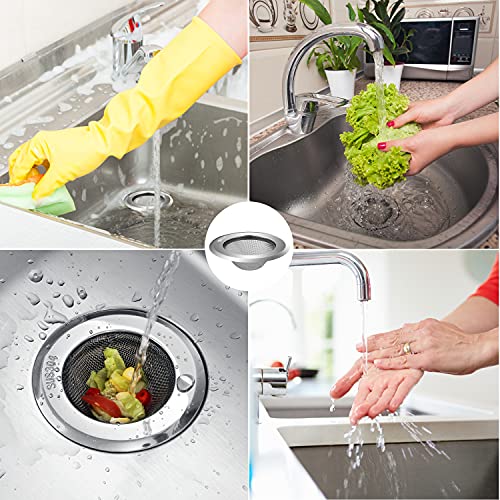 JIANYI Sink Strainer, Large Wide Rim 4.5" Diameter Basket Stainless Steel Sink Strainers, Kitchen and Lavatory Sink Drain Filter (2Pack)