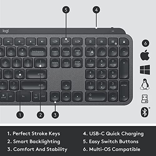 Logitech MX Keys & MX Master 3 Mouse for Business Combo, Wireless, Ergonomic, Secured Logi Bolt Technology, Bluetooth, Globally Certified, Windows/Mac/Chrome/Linux - Graphite