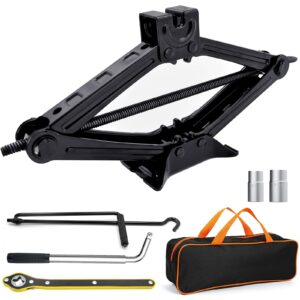 cfyuseu scissor lift jack max 2.5 ton capacity, lifting jack car kit with hand crank/wrench/lug wrench for car truck sedan qjd-2.5