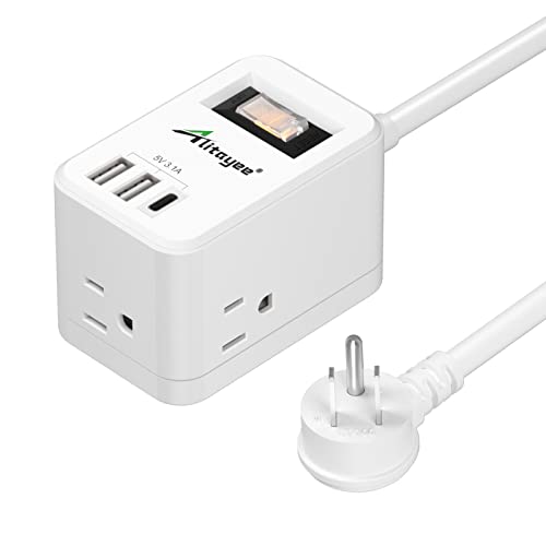 Alitayee Travel Power Strip, Portable Power Strips with 3 Outlets 3 USB Ports 15.5W Fast Charging and 6 ft Flat Plug Extension Cord No Surge Protector for Cruise Travel Hotel College Dorm Home Office