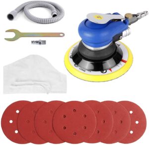 6" air random orbital sander (air sander) pneumatic sander with hose and bag for car 6 inches, polishing grinding sanding for car, metal,wood wax, metal work.