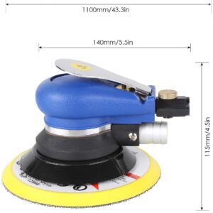 6" Air Random Orbital Sander (Air sander) Pneumatic Sander with Hose and Bag for Car 6 Inches, Polishing Grinding Sanding for Car, Metal,Wood Wax, Metal Work.