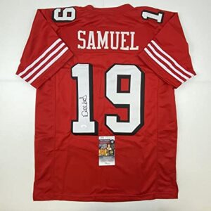 autographed/signed deebo samuel san francisco red alternate football jersey jsa coa