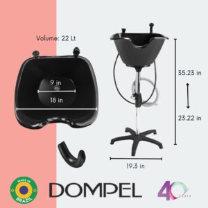 DOMPEL Bundle Wash Unit | Portable Shampoo Bowl | Shampoo Bowl For Sink For Home | Incl. Drain, Faucet Hose & Headrest | Built - Portable Hair Washing Sink & Portable Sink For Washing Hair