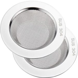 upgrade 304 stainless steel kitchen sink strainer, kitchen sink drain strainer, sink strainers with large wide rim 4.5" diameter for kitchen sinks (stainless steel 304) (1 pack)