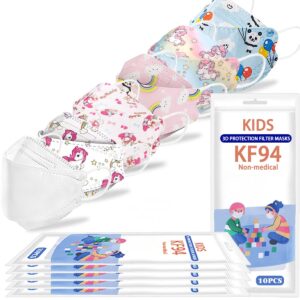 logao【60 packs individually packaged】 of kf94 disposable fish mouth type child safety four-layer protective mask, kids disposable face masks comfortable breathable ,and protection rate of 95% ,suitable for kids and small small faces