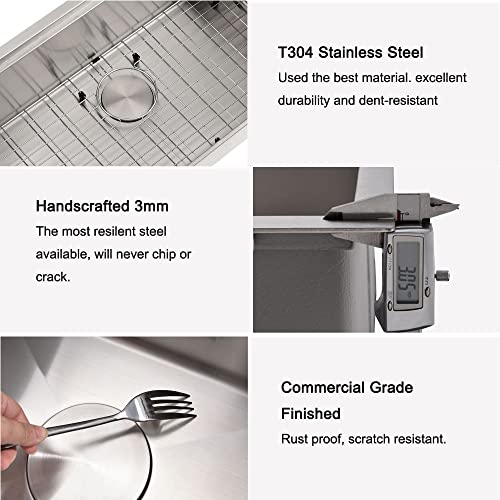 30 Inch Drop in Kitchen Sink - Abironl 30"x22" Topmount Kitchen Sink Stainless Steel Drop in Workstation 16 Gauge R10 Tight Radius Single Bowl Stainless Steel Kitche Sink with Accessory