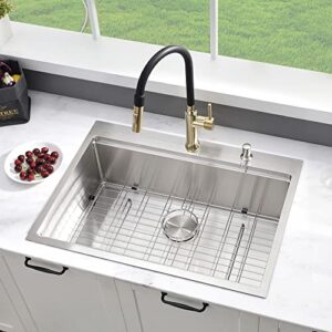 30 Inch Drop in Kitchen Sink - Abironl 30"x22" Topmount Kitchen Sink Stainless Steel Drop in Workstation 16 Gauge R10 Tight Radius Single Bowl Stainless Steel Kitche Sink with Accessory