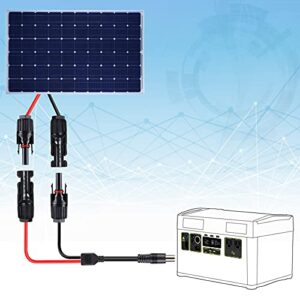 Vemote Solar Panel to 8MM Adapter Cable, DC 8mm Input Solar Generator Portable Power Station (with 5.5MMx2.5 Converter). (6FT/1.8M)