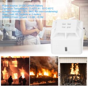 Splenssy Heat Alarm Heat Detector Fixed Temperature 5 Year Battery Powered 85dB Alarm Sound for Home Kitchen Garage