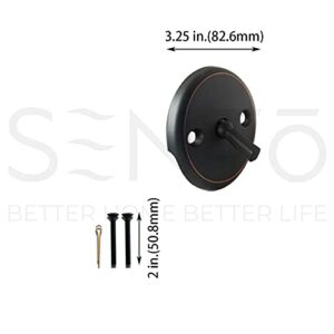 SENTO Bronze Trip Lever BathTub Drain Assembly Stopper Kit, Fit both 1-1/2 Inch or 1-5/8 Inch Strainer and Stopper, Heavy Duty Metal with Matching Screws, Easy Installation, Oil-Rubbed Bronze