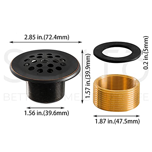 SENTO Bronze Trip Lever BathTub Drain Assembly Stopper Kit, Fit both 1-1/2 Inch or 1-5/8 Inch Strainer and Stopper, Heavy Duty Metal with Matching Screws, Easy Installation, Oil-Rubbed Bronze