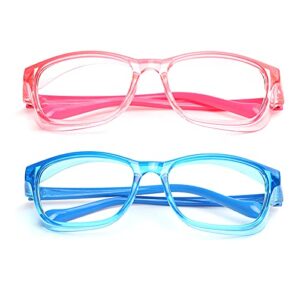 Outray 2 Pack Kids Anti Fog Safety Glasses with Side Shield & Blue Light Blocking Lens Protective Goggles Age 6-12