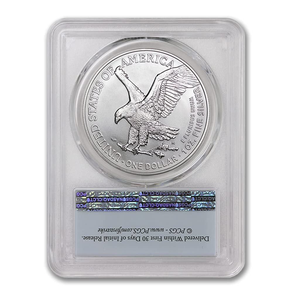 2021 (W) 1 oz Silver American Eagle MS-70 (Type 2 - First Strike - Struck at West Point Mint - Flag Label) $1 MS70 PCGS