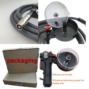 PreAsion 200Amp Aluminum Spool Gun Mig Torch Welding Gun 16.4ft Cables Fit Miller210 Spoolmate 3035 for Aluminum Stainless Steel copper Iron with1.1LB 0.8MM Welding Wire 20 Contact Tips