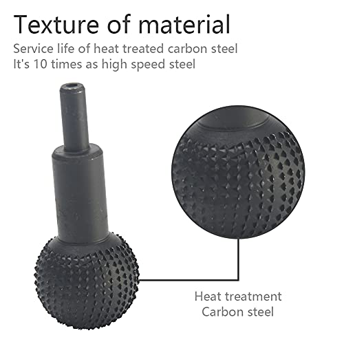 Sphere Rotary Burr,Carbon Steel Sphere Rotary File Rotary Grinding Head,Engraving Woodworking Hand Tool,Ball Gouge Angle Grinder Attachments,for Deburring Grinding Carving Polishing(40mm)