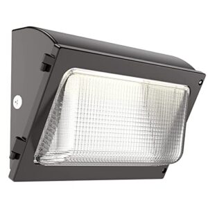 hyperlite led wall pack light 120w with dusk to dawn photocell and glass lens led security flood commercial and industrial outdoor led wall lights out door for house warehouses ul listed