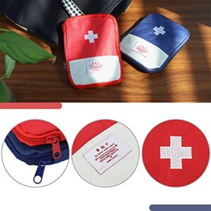 LEEFONE 4 Pack 7 x 5 Travel Mini First Aid Pouch, Portable Outdoor First Aid Medical Bag Multi-function Emergency Medicine Storage Bag (Red & Blue)