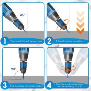 Dry Diamond Drill Bits Set 6 PCs Small Diamond Hole Saw Kit for Granite Marble Porcelain Tile Ceramic Stone Glass Hard Materials (not for Wood) Round Shank 1/4, 5/16, 3/8, 1/2, 9/16, 5/8 inch