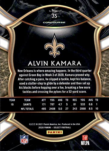 2020 Panini Select #35 Alvin Kamara New Orleans Saints Concourse Official NFL Football Trading Card in Raw (NM or Better) Condition