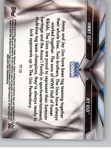 2020 Topps WWE Finest Tag Teams #TT-10 Jimmy Uso/Jey Uso SmackDown Wrestling Trading Card