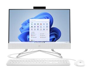 hp 21.5" all-in-one desktop, intel pentium silver j5040 processor, intel uhd graphics 605, 4 gb ram, 128 gb storage, windows 11 home (22-dd0120, 2021),snow white