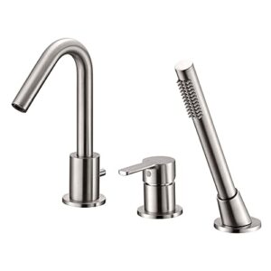 sumerain roman tub faucet brushed nickel bathtub faucet set with handheld shower sprayer