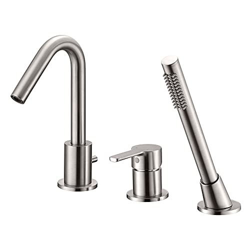 SUMERAIN Roman Tub Faucet Brushed Nickel Bathtub Faucet Set with Handheld Shower Sprayer