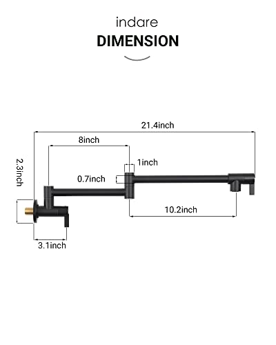 Indare Pot Filler, Pot Filler Faucet Wall Mount, Brass Pot Filler Folding faucets, Kitchen Pot Filler Faucet with Double Joint Swing Arms