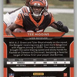 2020 Panini Chronicles Prizm Black #10 Tee Higgins Cincinnati Bengals RC Rookie Card Official NFL Football Trading Card in Raw (NM or Better) Condition