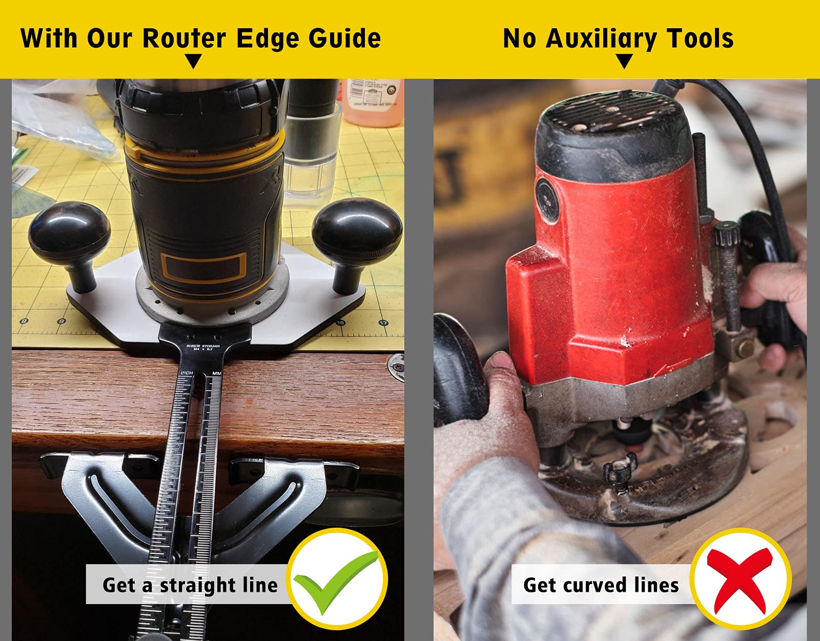 Router Edge Guide for Fixed Base Compact Router (DNP618), Straight Edge Guide for Quickly Attached to Router Fixed Base