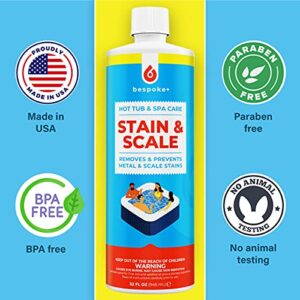 Spa Stain and Scale Control for Hot Tub, Spa Descaler, Stain Scale Remover & Spa Scale Defense for HotTub Hardness Control & Spa Hardness Decreaser & Alkalinity Decreaser Water Softener (1-Quart)