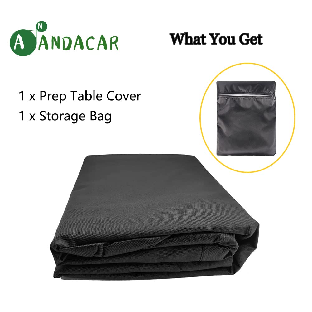 Andacar Prep Table Cover, Outdoor Tool Chest Cover Cooler Cart Cover for Keter Unity XL Portable Bar Rolling Outdoor Table Cover Patio Storage Box Waterproof Storage Cabinet Cover (52inch)