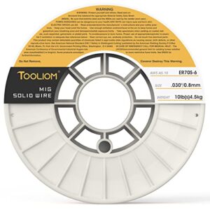 TOOLIOM ER70S-6 .030"(0.8 mm) Mild Steel Mig Solid Welding Wire on 10-Pound Spool for TL-200M TL-250M Pro