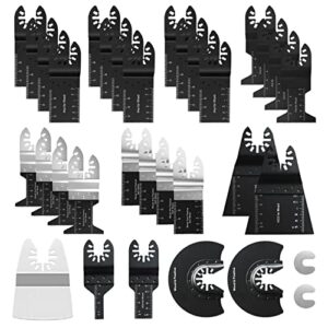 33 pack sawblaz universal oscillating tool blades wood plastics soft metal oscillating saw blades quick release multitool blades fit dewalt rockwell royobi millwaukee porter cable rigid craftsman