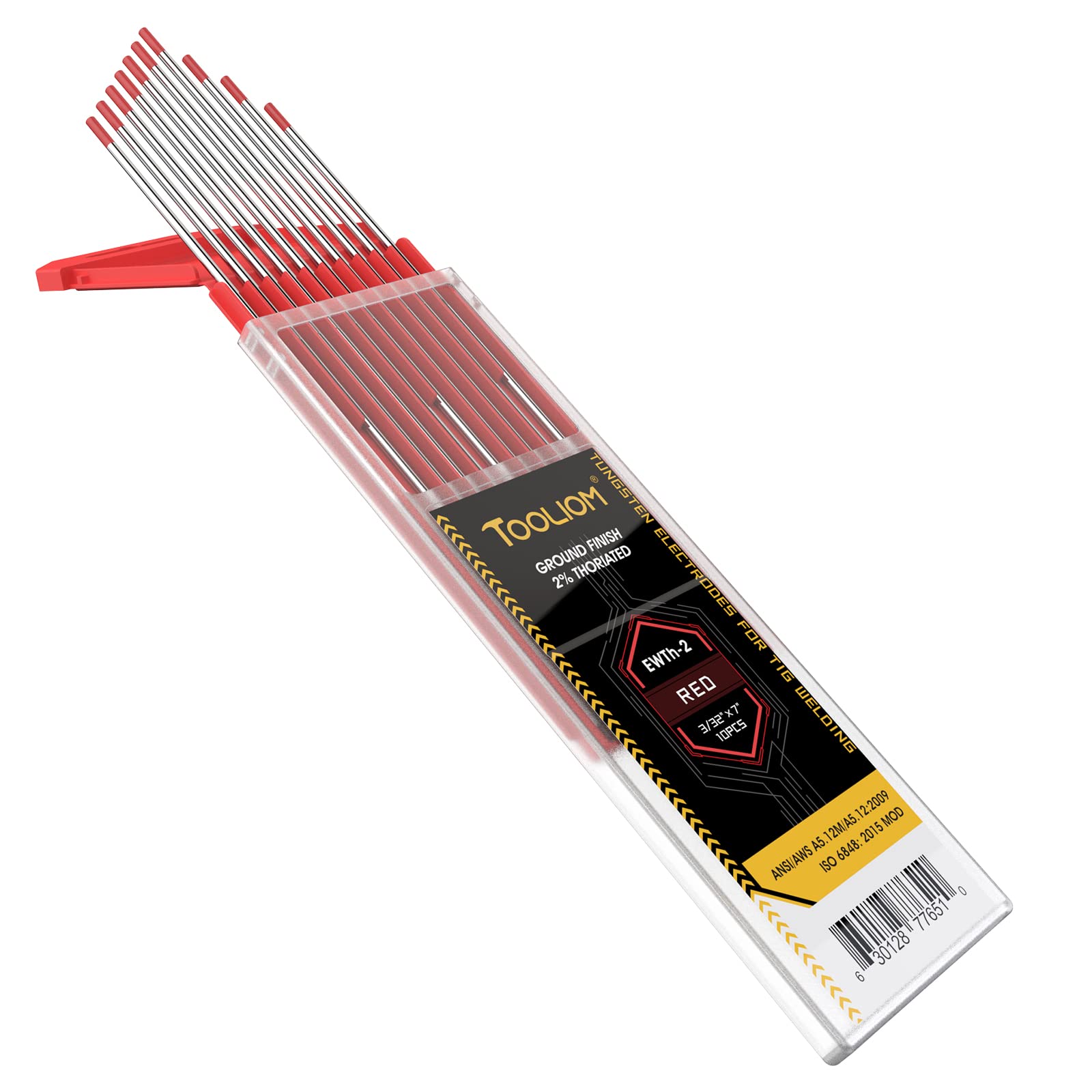 Tig Tungsten Welding Tungsten Electrodes 2% Thoriated Tungsten 3/32” x 7” (Red,Ewth-2) 10-Pack TOOLIOM