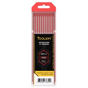 Tig Tungsten Welding Tungsten Electrodes 2% Thoriated Tungsten 3/32” x 7” (Red,Ewth-2) 10-Pack TOOLIOM