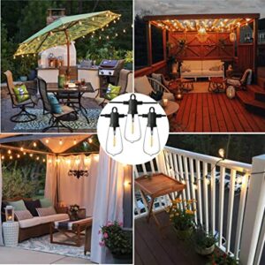 ZOTOYI Outdoor String Lights 200 FT, Waterproof IP65 Patio String Lights for Outside with 104 Shatterproof ST38 Bulbs(4 Spare), LED Hanging Lights for Bistro, Backyard, Garden 2700K(2-Pack 100FT)