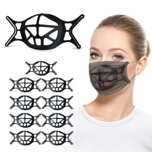 3d face mask bracket 10pcs 3d silicone mask bracket mask braces to make masks fit breathe cup for mask inserts plastic mask insert turtle mask holder (black) mask rope is fixed to prevent falling off