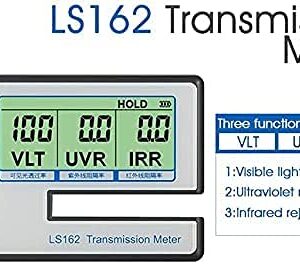 RockRose Portable Solar Tester Meter, Car Window Tint Solar Film Car Transmission Meter Filmed Glass Tester UV IR Rejection Meter Spectrum Tester IR 950nm UV 365nm VR 550nm