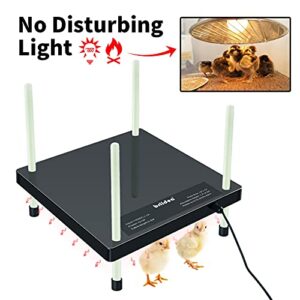 Chicks Heating Plate, Briidea 12'' *12'' Chick Brooders with Adjustable Height, Keeps Up to 20 Chicks Warm, 48W, Black