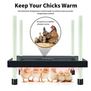 Chicks Heating Plate, Briidea 12'' *12'' Chick Brooders with Adjustable Height, Keeps Up to 20 Chicks Warm, 48W, Black