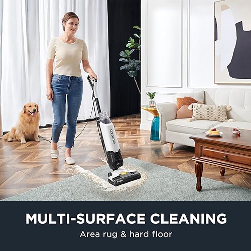 EUREKA All in One Wet Dry Vacuum Cleaner and Mop for Multi-Surface, Corded Lightweight Self-Cleaning System, for Hard Floors and Area Rugs, 2-in-1, Black and White