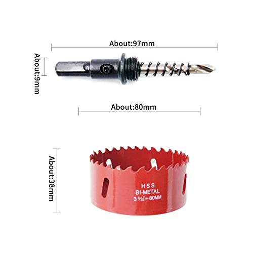 80mm Hole Cutter Laiwei HSS Bi-Metal Hole Saw&Cutter for Wood Plastic Drywall & Metal Sheet 3-1/8“（80mm）3.15inch