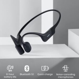 SHOKZ OpenRun Mini (AfterShokz Aeropex Mini) -Bone Conduction Open-Ear Bluetooth Sport Headphones - Waterproof Wireless Earphones for Workouts and Running - Built-in Mic, with Headband