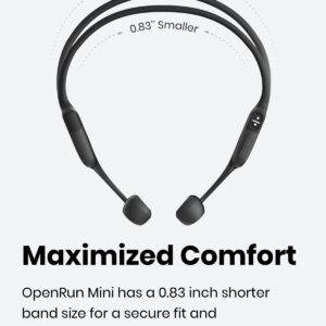 SHOKZ OpenRun Mini (AfterShokz Aeropex Mini) -Bone Conduction Open-Ear Bluetooth Sport Headphones - Waterproof Wireless Earphones for Workouts and Running - Built-in Mic, with Headband