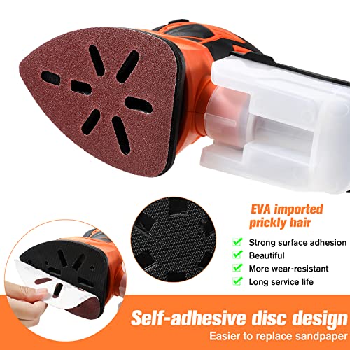 Mouse Detail Sander, Vastar Multifunctional Compact Electric Sander Tool with High-efficiency Dust Collection System and 24 Pcs Sandpaper, Suitable for Sanding, Polishing, Removing Paint, Blemishes