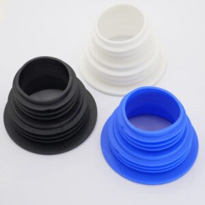 LYMGS Universal Fit Drain Pipe Hose Silicone Plug, Washing Machine Drain Hose Sealing Plug Kitchen Pipe Sewer Seal Ring Laundry Room Bathroom Bathtub, Black White Blue 3 Pack